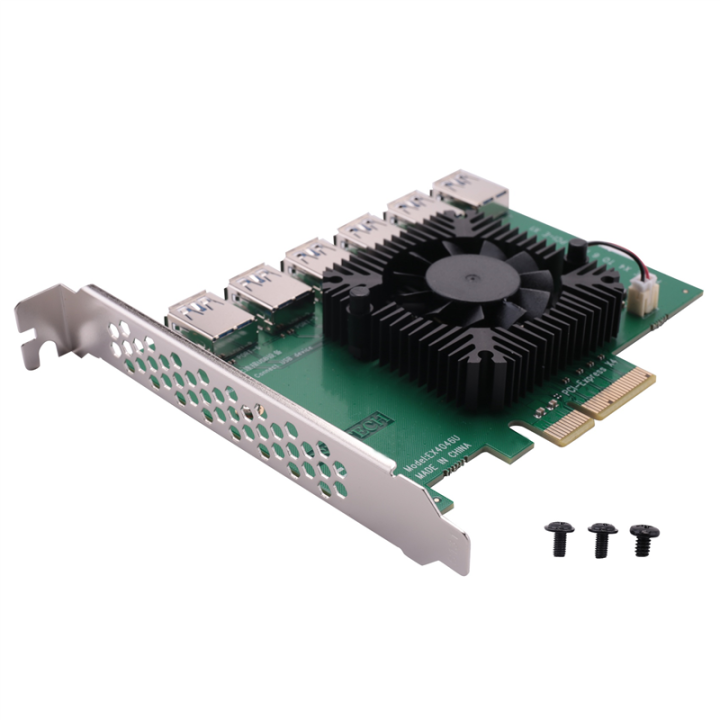 PCI Express Riser Card PCIE X4 1 to 6 PCIE Slot 4X to 16X Graphics Card ...