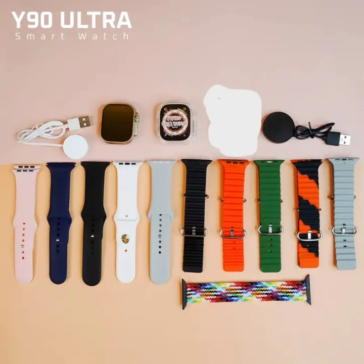 Y90 Smartwatch 12 in 2 watch straps bands 2 watches 2.02inches series 8 ...