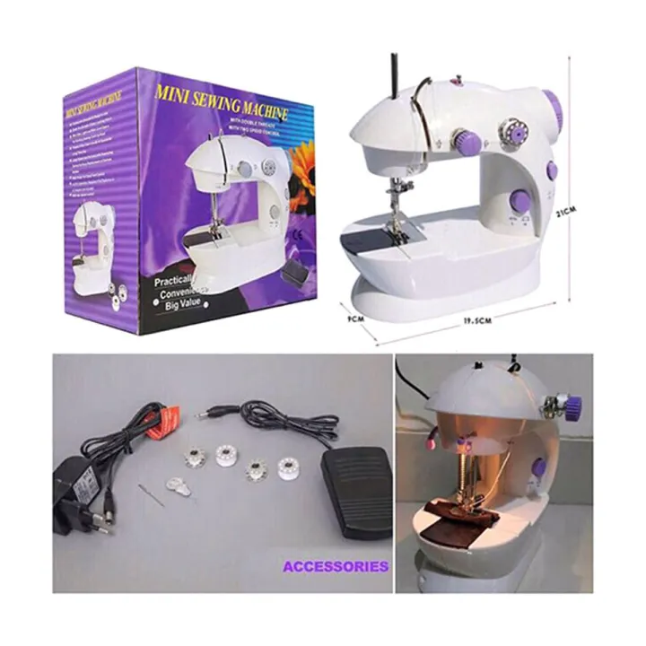 Mini Electric Handheld Sewing Machine Dual Speed Adjustment with Light ...