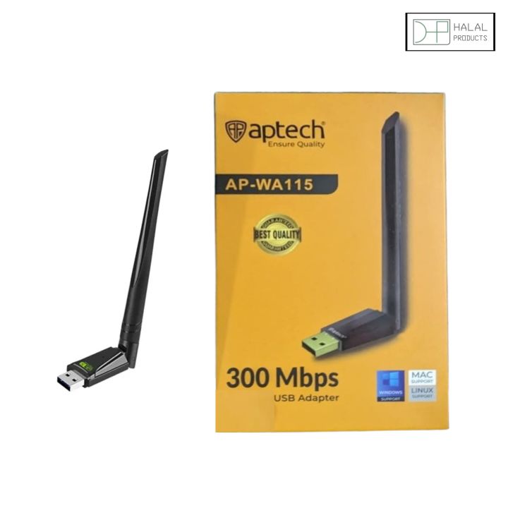 Aptech Ap-WA115 Mini Wireless AC USB Adapter – 300Mbps Speed, USB 2.0 ...
