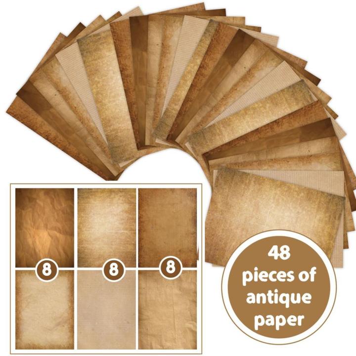 48 Sheets Vintage Paper Creative A4 Size High-Quality Letter Paper ...