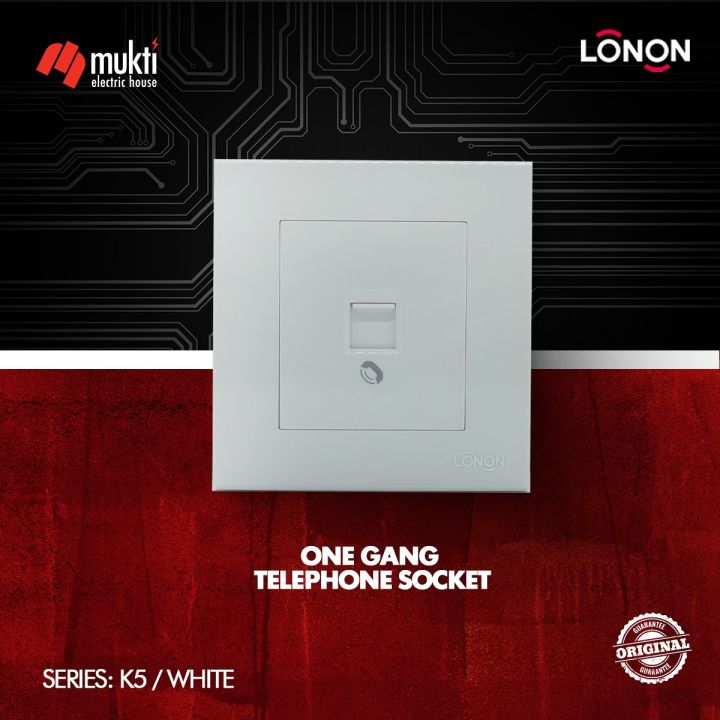 LONON K5 Series Telephone CAT-3 White Socket Audio Electrical Phone ...