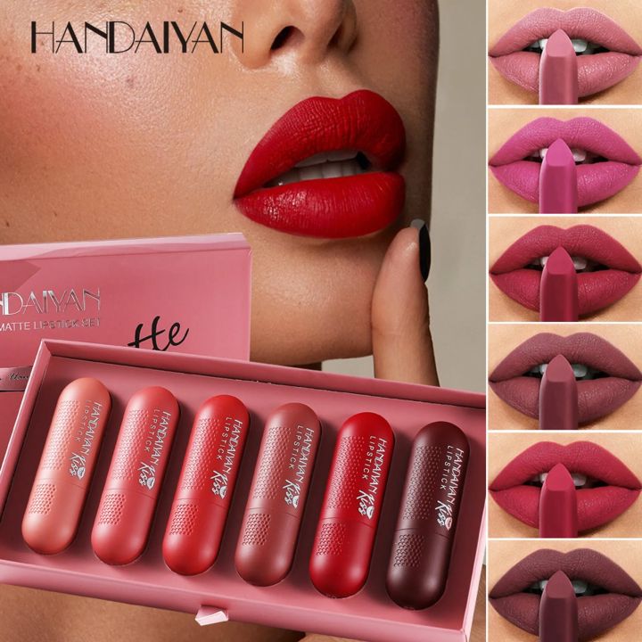 Handaiyan Mousse Matte Lipsticks Set 6 in 1 matte lipsticks | Daraz.com.bd