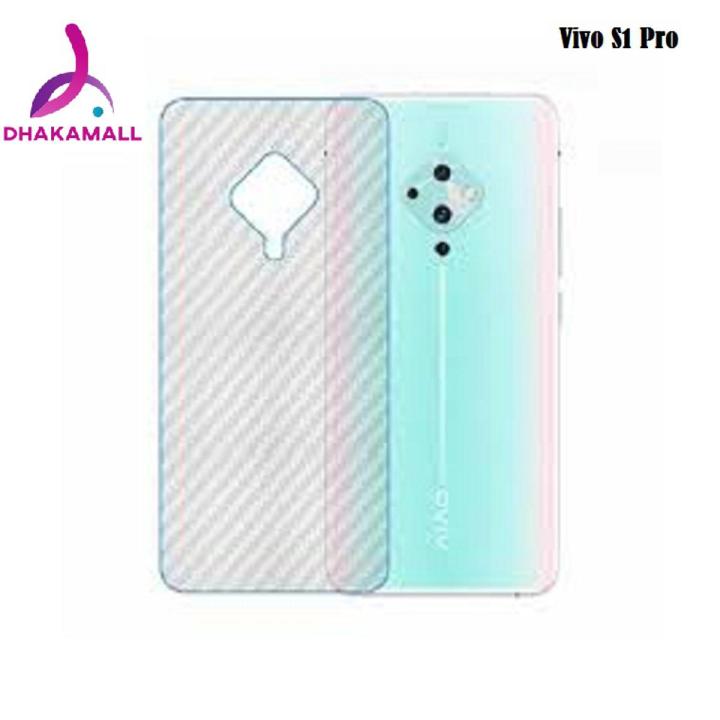 Vivo S1 Pro Back Carbon Fiber Sticker Protection 3D-Transparent | Daraz ...