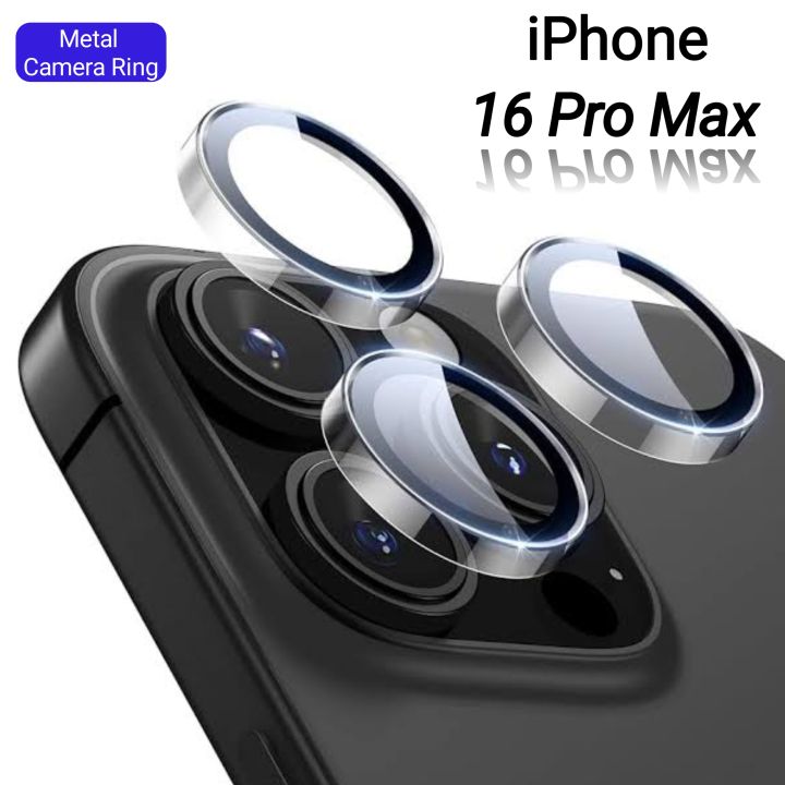 Full Glued Metal Camera Ring Protector For iPhone 16 Pro Max | Daraz.com.bd