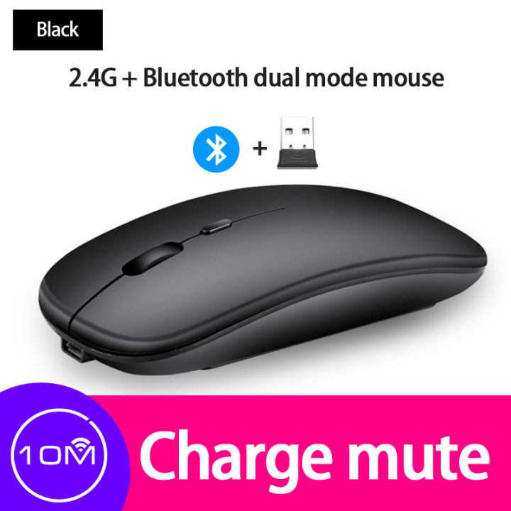 LED Wireless Mouse Portable Mobile Optical Ultra-thin Silent Three-mode ...