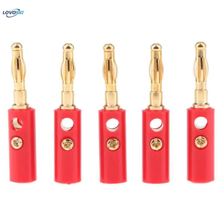 5x5Pcs 4mm Gold Plated Speaker Wire Banana Plug Test Audio Connector ...