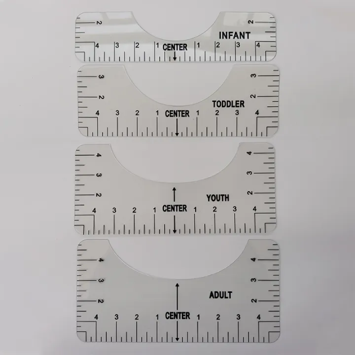 New 4 Pc T-hirt Alignment Guide Ruler T-hirt Alignment Tool for Center ...