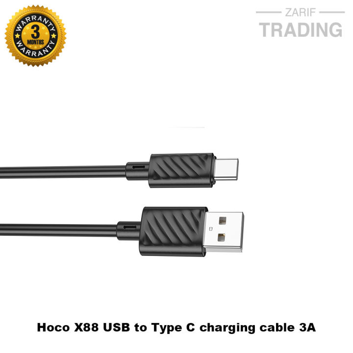Hoco X88 Gratified Fast Charging data cable for USB to Type C 1 M Black ...