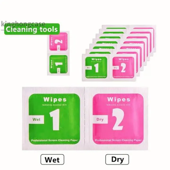 Screen/Glass Cleaner ( Wet & Dry Wipes) 1 2 wipes - (10Set) | Daraz.com.bd