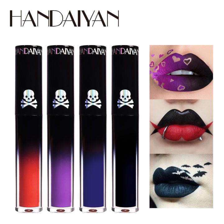 Halloween Goth Lipstick Set Long Lasting Smudgeproof Dark Matte Lip ...