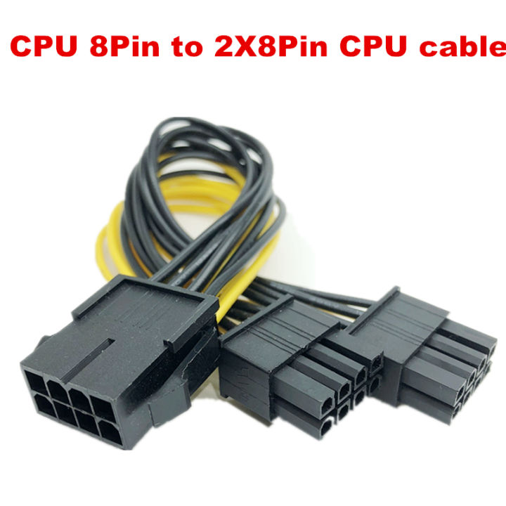 Cpu 8pin Female To Dual 8pin Male Pc Motherboard Cpu 2x8pin To 8pin Power Supply Cable Extension ...