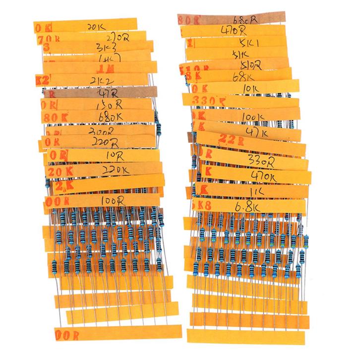 300pcs 30 Values Each Value Metal Film Resistor Pack 1/4W Resistor ...