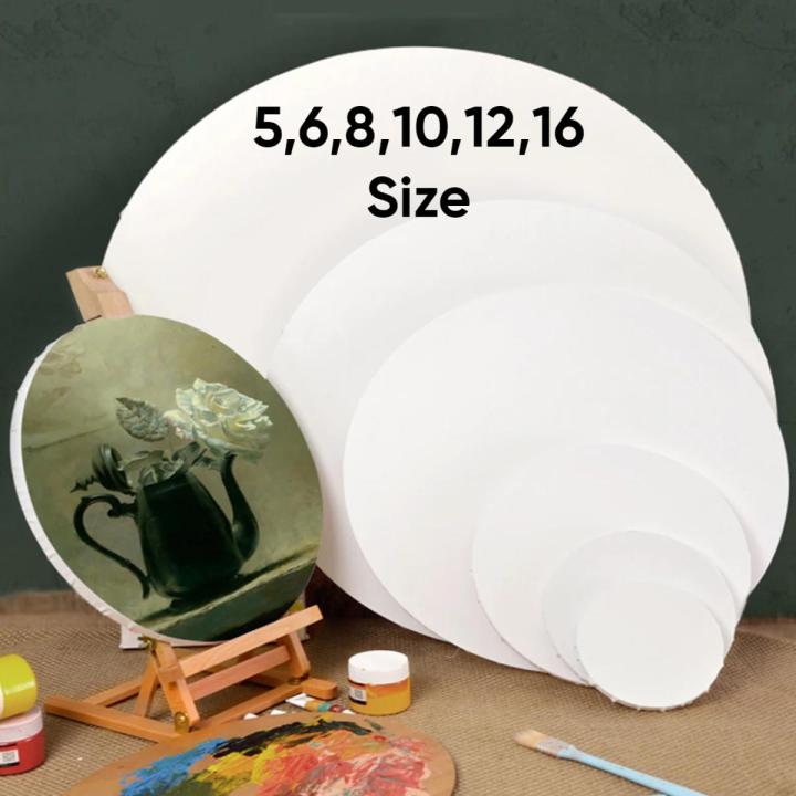 Artists Painting Round Canvas 4/5/6/8/10/12/16 Inches - Canvas | Daraz ...
