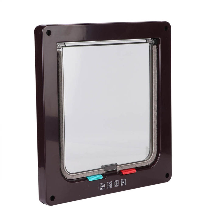 ABS Acrylic Pet Cats Screen Door Window Lockable Waterproof Medium Cat ...