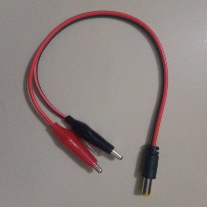 Male Jack To Dual 29mm Alligator Clip With Cable 2 Pin Connector 2.1mm ...