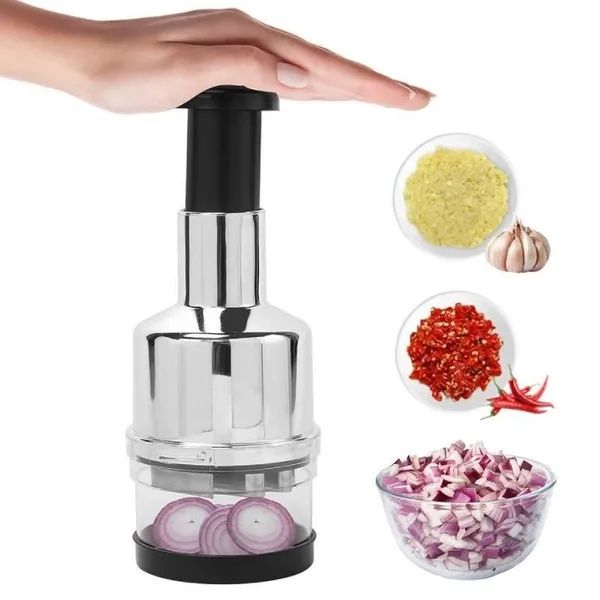 Onion Press Chopper Hand Vegetable Chopper Stainless Steel Manual Food ...