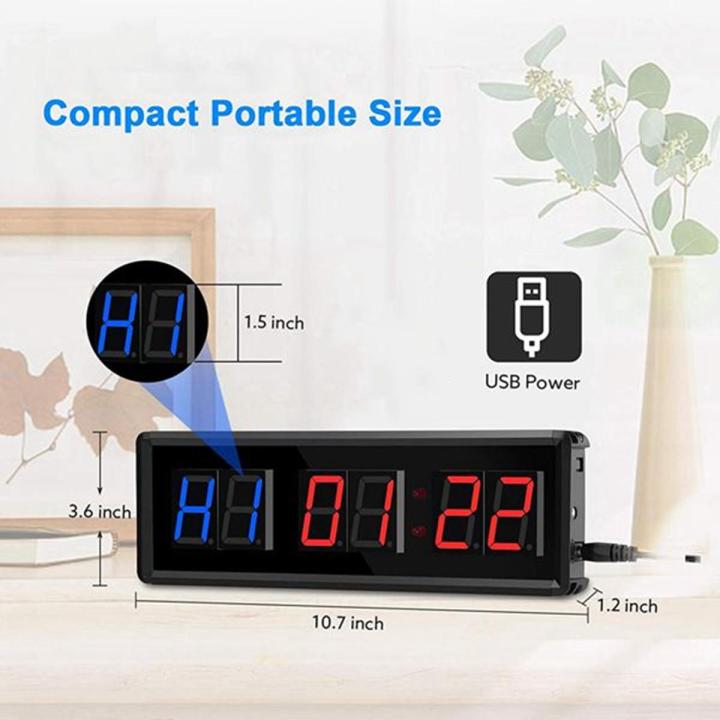 Gym Timer,LED Interval Timer Digital Countdown Wall Mounted Clock ...