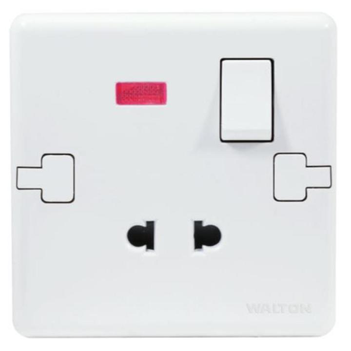 Walton W12PSPW10 Pearl White 2 Pin Socket with Switch | Daraz.com.bd