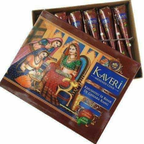 Indian Kaveri Mehendi Mehedi Cone / Henna Cone - 1 Box (12 Piece ...