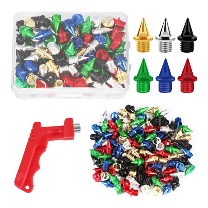 120PCS 1/4inch Track Country Spikes Golf Shoe Spikes with Spike Wrench ...