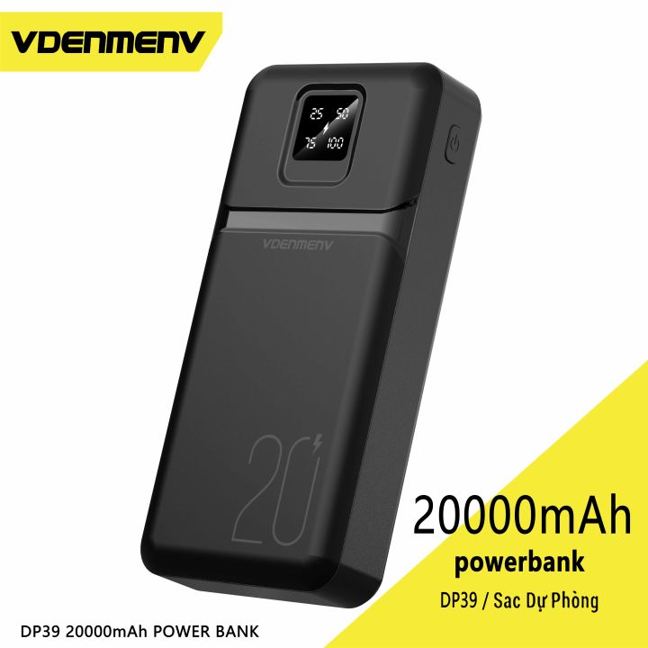 VDENMENV DP39 20000mAh Fast Charging Portable Power bank with 5V 2.1A Output | Daraz.com.bd