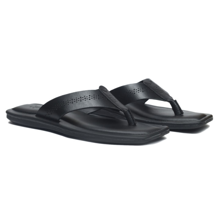 Apex Black Leather Sandal for Men | Daraz.com.bd