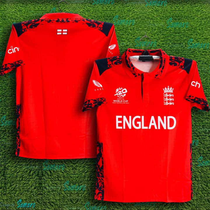 England T20 World Cup Jersey - England 4part Short Sleeve Polo Jersey ...