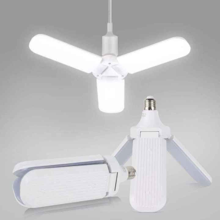 50W E27 LED Bulb Super Bright Foldable Fan Blade Angle Adjustable ...