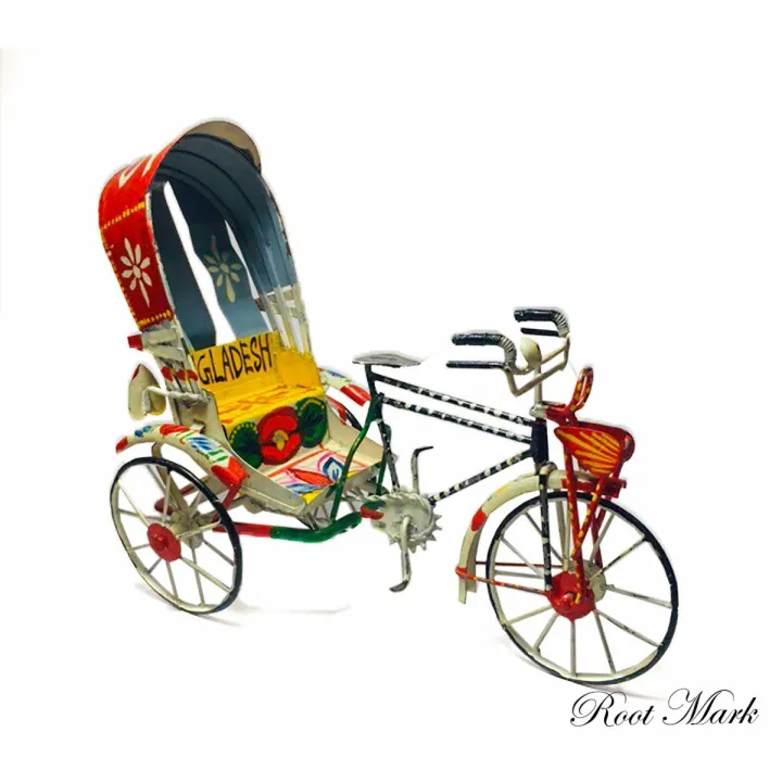 Rickshaw Showpiece Miniature (Metal, Hand Painted, Rickshaw Painting ...