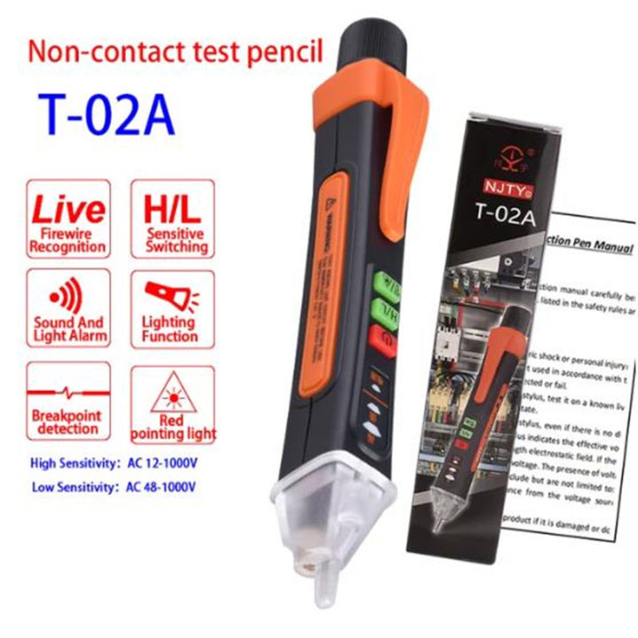 T-02A Non-Contact Voltage Detector Electrical Tools Voltage Indicator ...