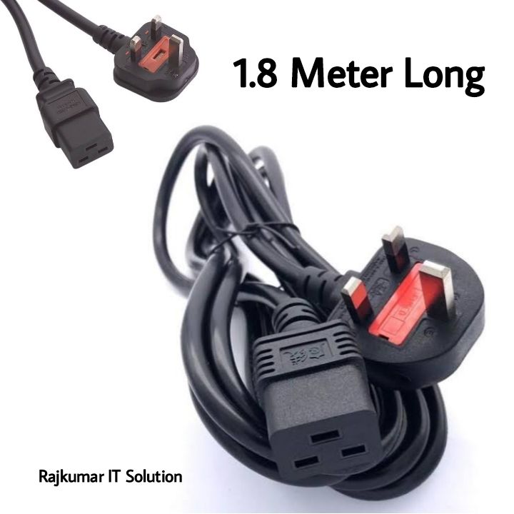 Online UPS Heavy Duty Computer Power Cord UK Cable C19 to BS-1363 Plug ...