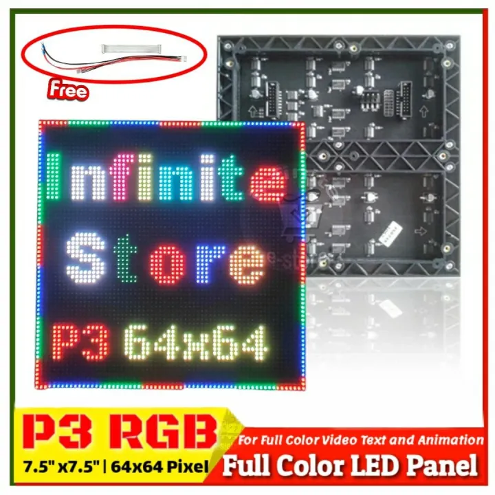 P3 Full Color Indoor Led matrix Panel Display 64x64 Pixel 32 Scan ...