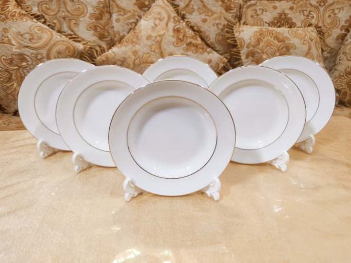Porcelain Dinner Half Plate 7 Inch 6pcs Set. Porcelain Snack Plate Set ...