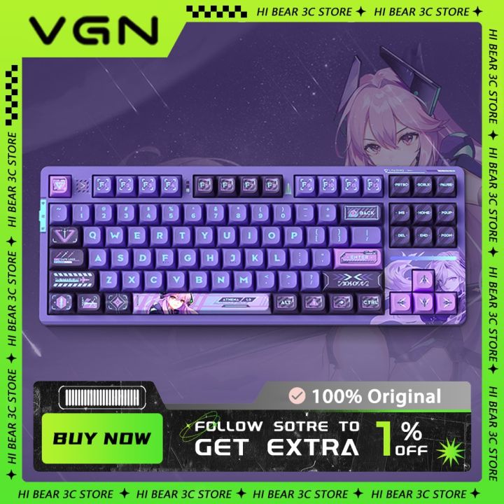 VGN V87 Mechanical Keyboard Three Mode Hot Swap Dynamic RGB Gaming Keyboard Gasket PBT Keycap ...