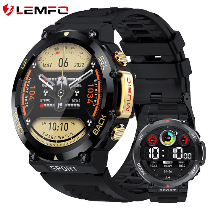LEMFO Smart Watches for Men IP68 Waterproof Bluetooth Call Music Play ...
