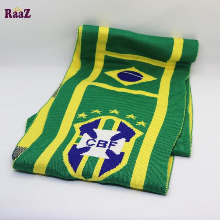 Brazil National Football Team Scarf Knitted CBF Logo Fan Muffler ...