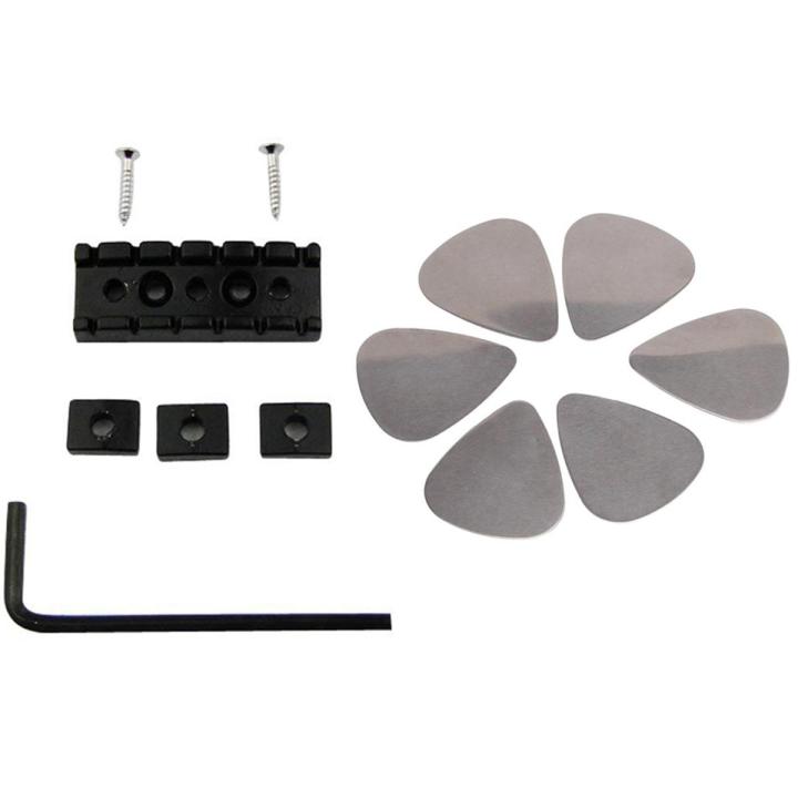 6X Stainless Steel Guitar Picks - Silver with 42mm Guitar Metal String ...