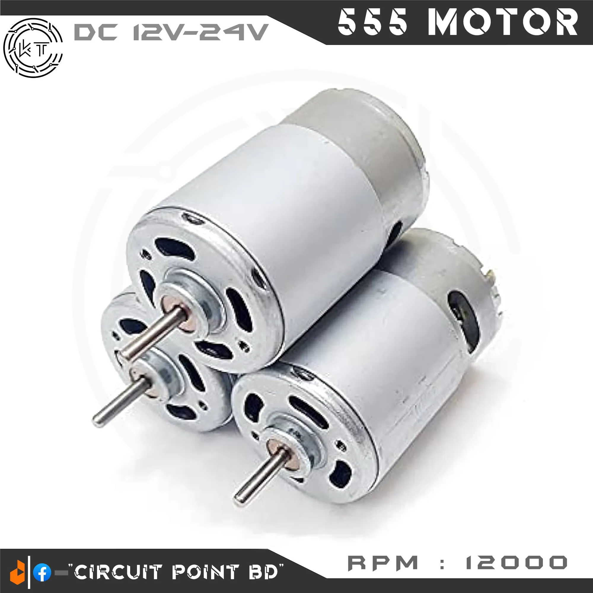 555 DC Motor DC 12V-36V 12000RPM Hi-Torque, High Power, Low Noise for ...