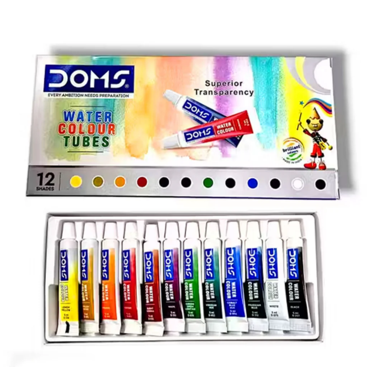 DOMS Water Colour Tube 12 Shades for students | Daraz.com.bd