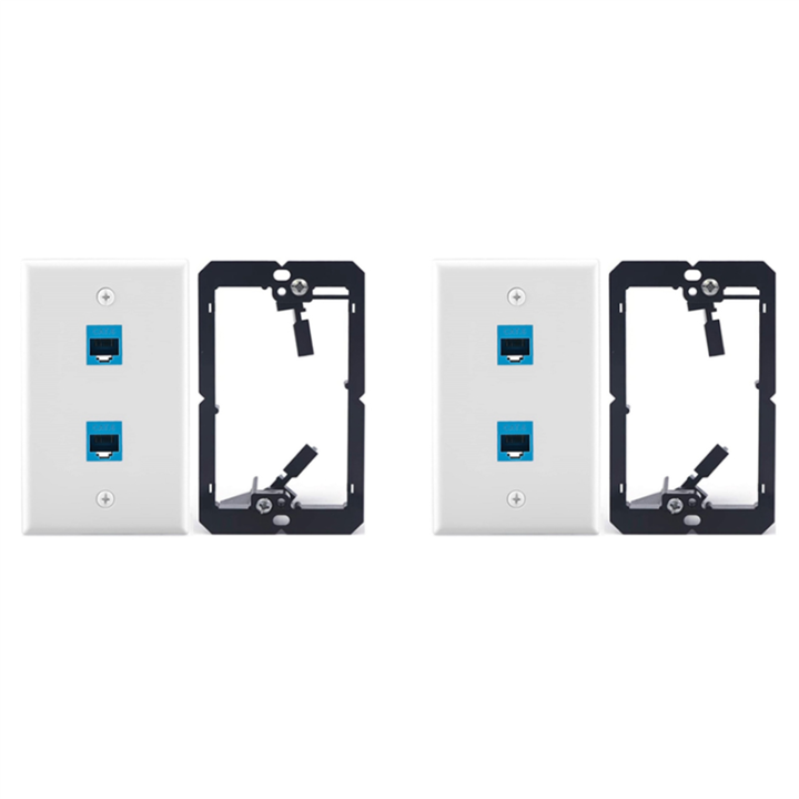OUMERY 2X Ethernet Wall Plate with Low Voltage Mounting Bracket,Single ...