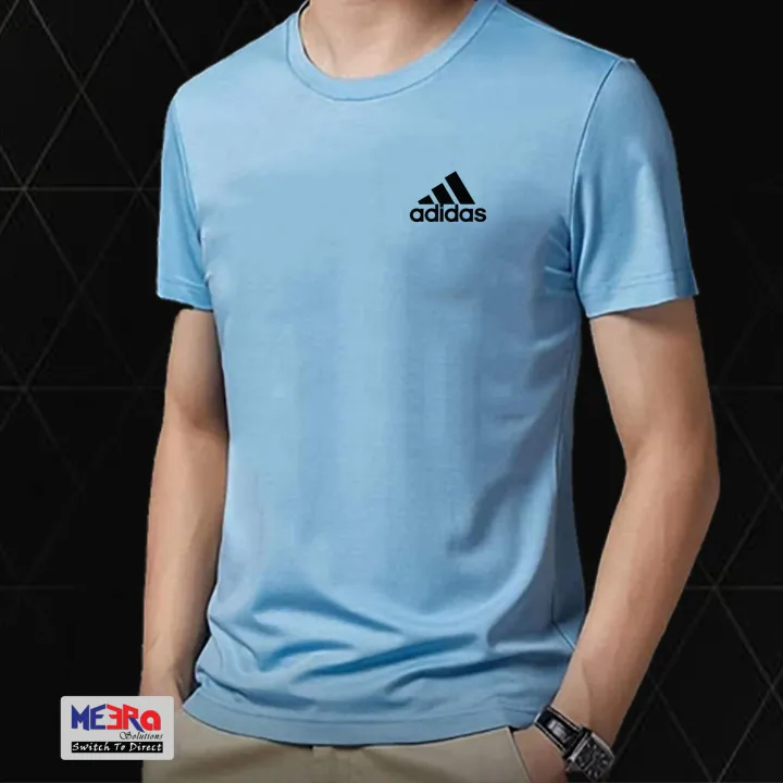 Adidas_logo Blue Short Sleeve T-Shirt By Meera | Daraz.com.bd
