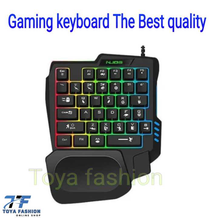 One Handed Gaming Keyboard Rgb Backlit 35 Keys Portable Mini Gaming ...