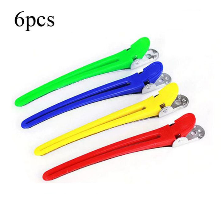 6-Piece Professional Hair Sectioning Clips, Plastic, Colorful, Durable ...