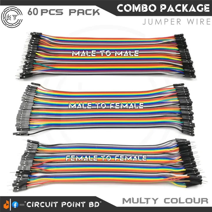 60Pcs Combo "Male to Male + Male to Female + Female to Female" Jumper ...