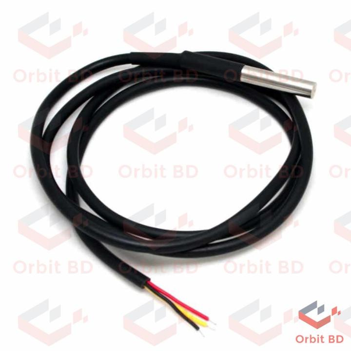 3 Wire DS18B20 Waterproof Digital Temperature Temp Sensor Probe 1M Stainless Steel Package ...