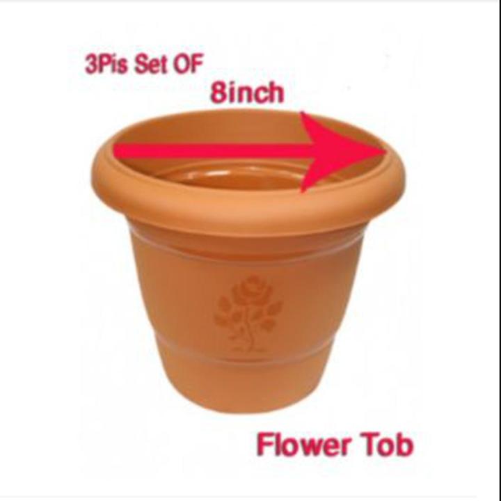 Plastic Flower Tob 03 Pcs Bundle Plastic Flower Tub Gardening Tob ...