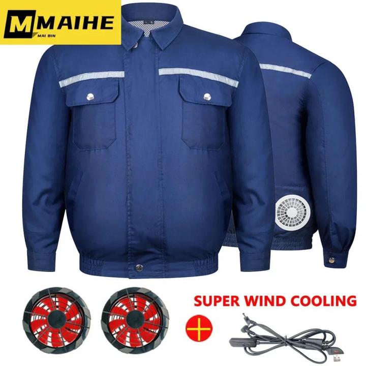 Summer Cool Jacket Men's Cooling Fan Jacket USB Refrigeration Air ...