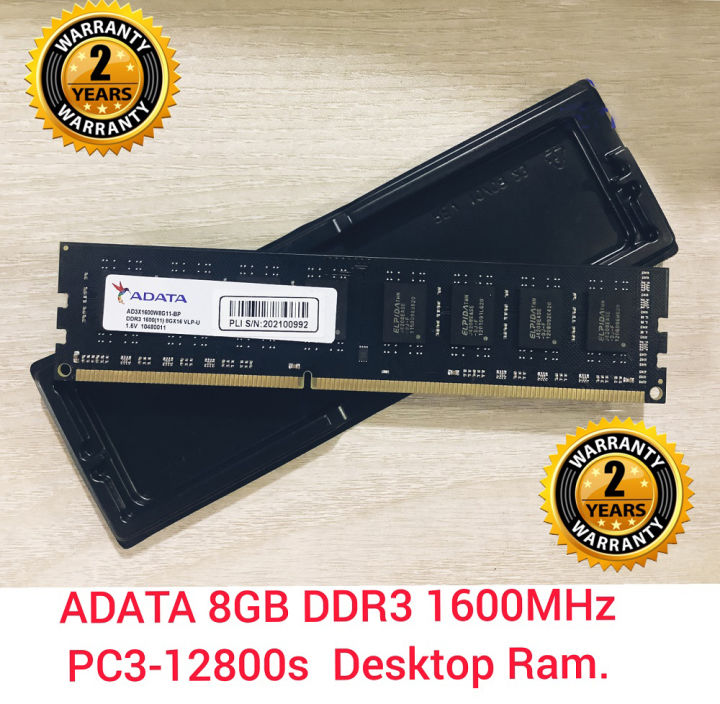 Adata 8Gb Ddr3 1600Mhz Desktop Ram - High-Performance Memory Module With 2-Year Warranty | Daraz ...