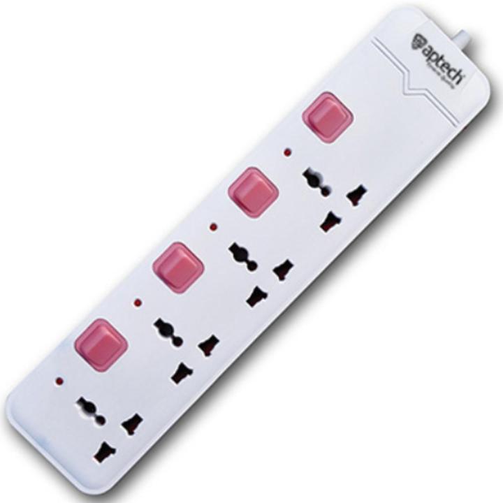 Aptech AP-241 2 Meter 3 Pin 4 Port Power Strip / Multiplug | Daraz.com.bd